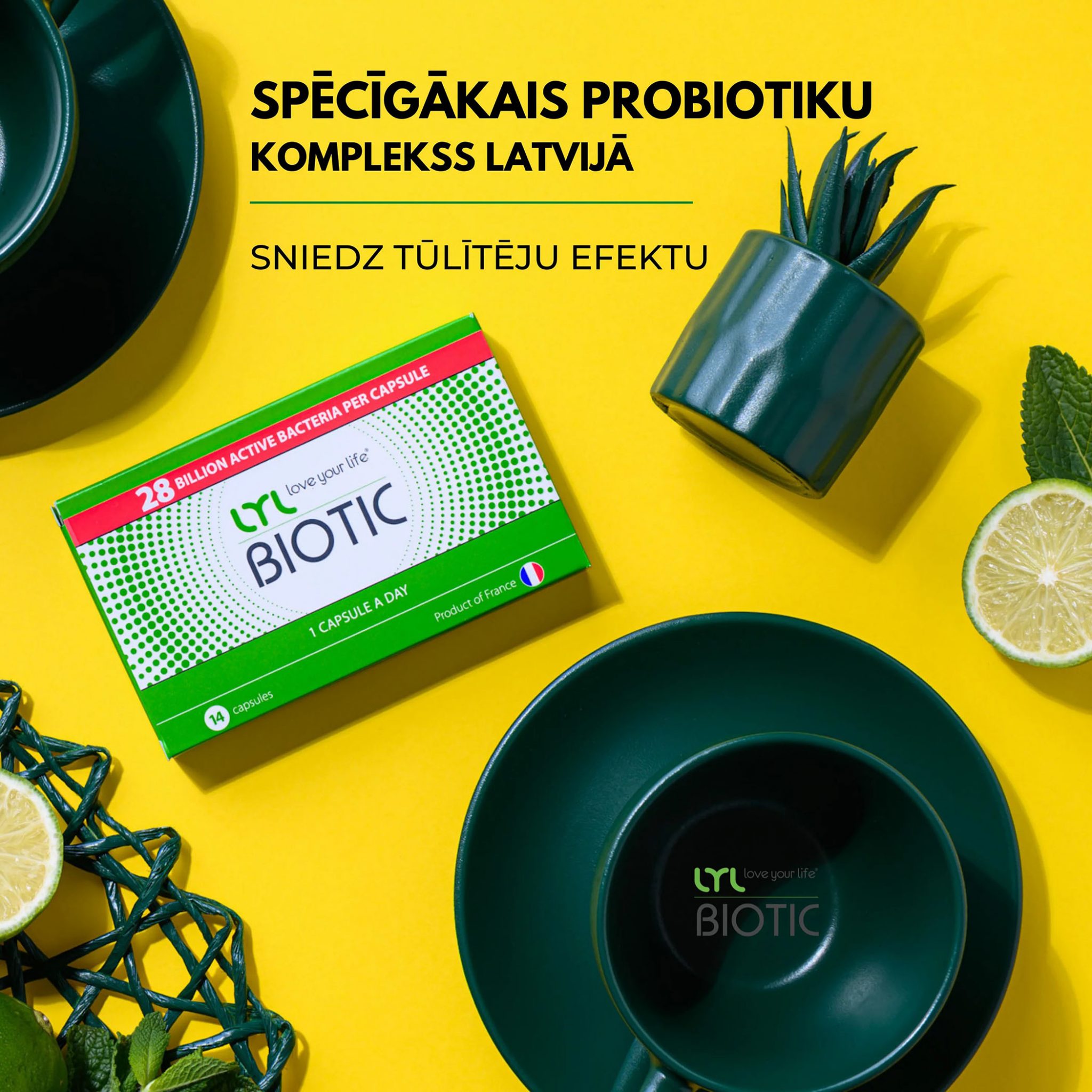 LYL BIOTIC probiotikas & prebiotikas, 14 kapsulas - maniveselibasdati.lv