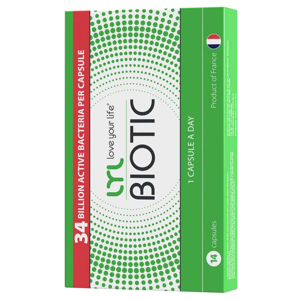 LYL BIOTIC probiotikas & prebiotikas, 14 kapsulas - maniveselibasdati.lv